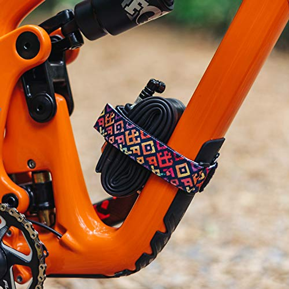 Granite Rockband+ MTB Frame Carrier Strap for Inner Tubes and Bike Tool Kit, Bike Storage Solution for Attaching Extra Gear on Your Mountain Bike, BMX Bike, Road Bike and Gravel Bike (Square Tile)