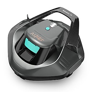 AIPER Cordless Robotic Pool Cleaner, Pool Vacuum with Dual-Drive Motors, Self-Parking, Perfect for Above-Ground Flat Pool up to 40 Feet, Lasts 90 Min, Grey
