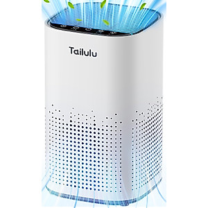 Air Purifiers for Home Large Room up to 1500ft²,Tailulu H13 True HEPA Air Cleaner with 360°Air Inlet, 15dB Air Purifier for Bedroom with Sleep Mode,Speed Control,Timer, for Odor Dust Smoke (white)