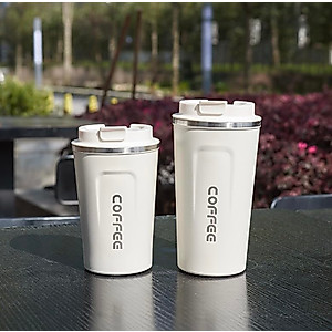 COFFEE MUG, Thermos Travel,Thermal Vacuum Flask Insulated Cup Milk Tea Water Bottle 510ML Stainless Steel Coffee Mug (black)