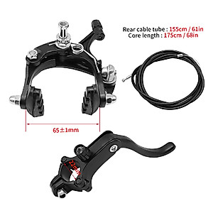MDEOOSKY Road Bicycle Caliper Brake Kit Rear Bike Brake Set Road Bike Set Includes Callipers Levers Cables Black