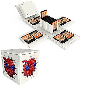 UFOPETIE Game Storage Box Cube for Switch Game Cards Spider-Man Games Cube up to 16 Games,Foldable Nintendo Switch Game Card Case Cube for Nintendo Switch Game Storage Box
