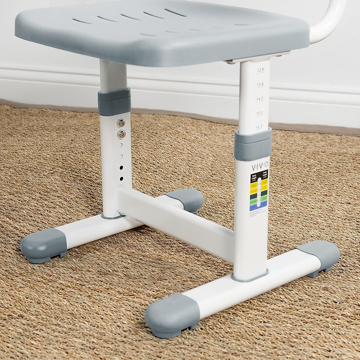 VIVO Height Adjustable Kids' Desk Chair, Chair Only, Multifunctional Interactive Workstation for School Study or Play, Children's Ergonomic Seat with Back, Gray, DESK-V201G-CH