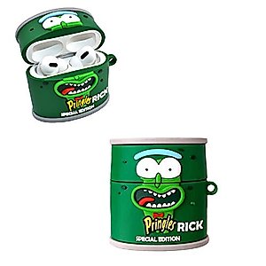 HAOZOHAO Compatible with AirPods Pro Case [3D Rick and Morty Cute Unique Cartoon ] Personalized Custom Skin Silicone Protective Cases(Green)