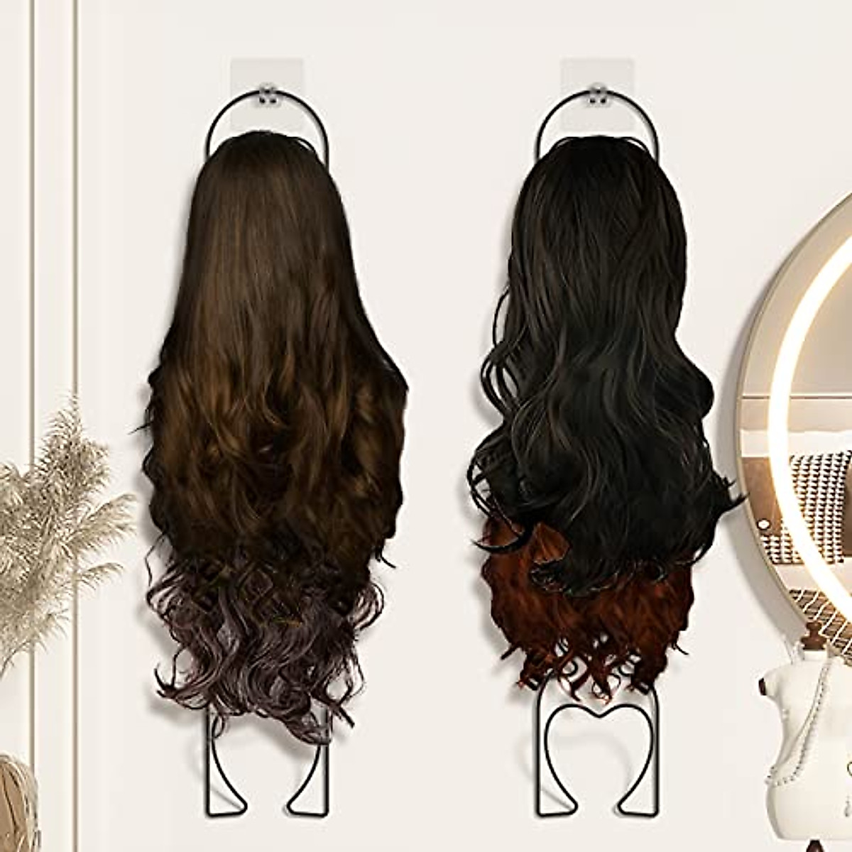 LINFIDITE 10 Pack Hat Rack Hanger Holder Organizer Closet Hanging Baseball Cap Display Storage Rack Wig Rack Over Door Wall Mounted for Scarves Handbags Towels Clothes Ties w Hanging Hook Black