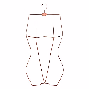 Rose Gold Full Body Shape Metal Wire Swimwear Swimsuit Display Hangers for Dress，Bikini，Lingerie Hangers (10 Pack ，Rose Gold)