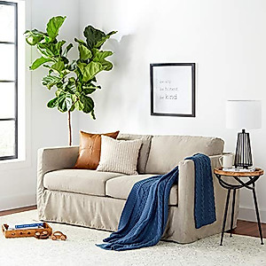 Amazon Brand – Stone & Beam Modern Farmhouse Metal Base Desk Table Lamp with Light Bulb - 11.5 x 11.5 x 22 Inches, Matte Black