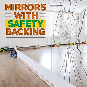 haa (48''x32'') Wall Mounted Frameless Activity Mirrors for Home Gym Large Full Body Use Tempered Glass with Safety Backing (1)