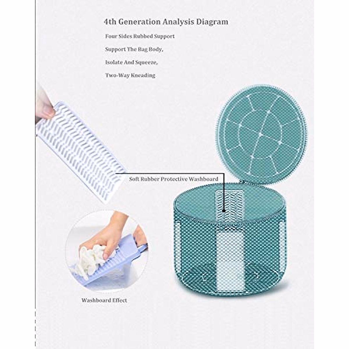 Bra Washing Bag Mesh Laundry Protector with Zipper for Lingerie-Built in Washboard Bra Washer,Socks,Panty,Undershirt Laundry Bag (4th generation)