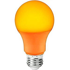 Four Bros LB5A 3W (25W Equal) LED Party Bulbs, Colored A15 Standard Lightbulb, UL-Listed, Non-dimmable, E26 Base, 120V (Orange)