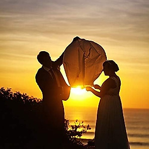 Paper Lanterns to Release in Memory, 15Pack Colored, Paper Lanterns were The Highlight of Party! Chinese Lanterns Easy to Use, Wish Lanterns for Memory of Family.