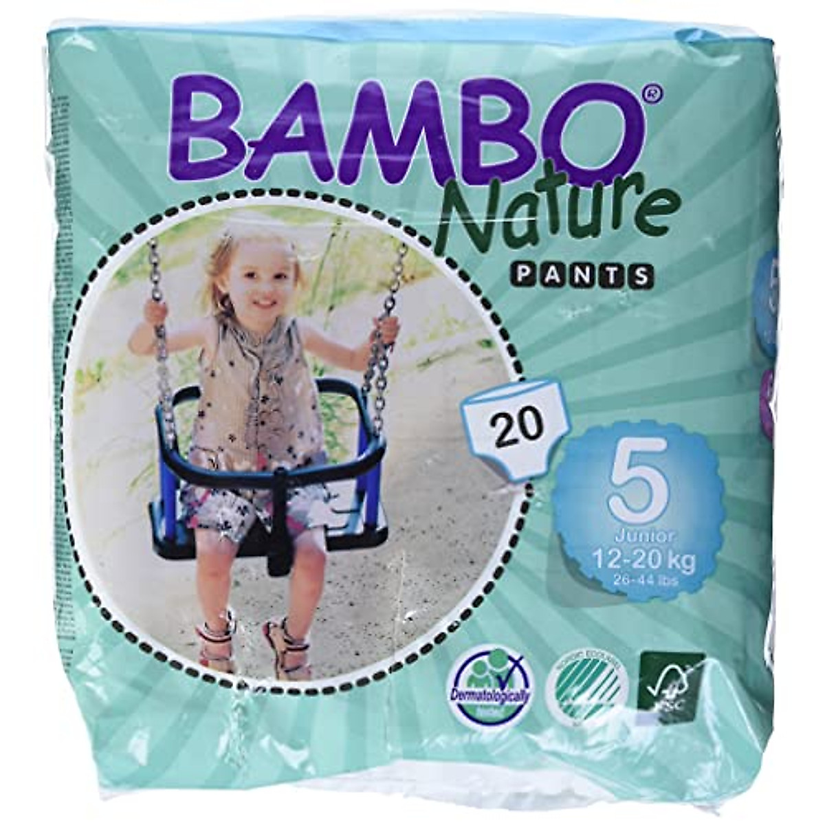 Bambo Nature Baby Training Pants Classic, Size 5 (26-44 Lbs), 20 Count