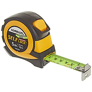 Komelon PSE55E 5M/16' Metric Self-Lock Tape Measure, Yellow/Black