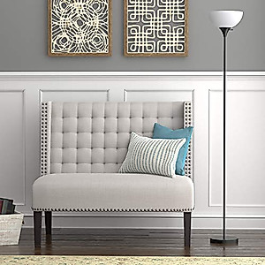 Amazon Brand – Ravenna Home Traditional Metal Torchiere Floor Lamp, LED Bulb Included, 71"H, Black