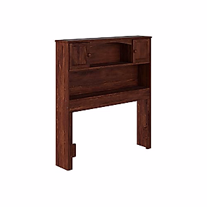 AFI Newport Twin Size Bookcase Headboard with Attachable Charger in Walnut