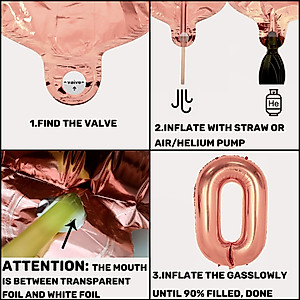 MOVINPE Rose Gold Birthday Party Decoration, Happy Birthday Banner, Rose Gold Fringe Curtain, Foil Tablecloth, Heart Star Foil Confetti Balloons, 10g Table Confetti for Women Girl Birthday Party