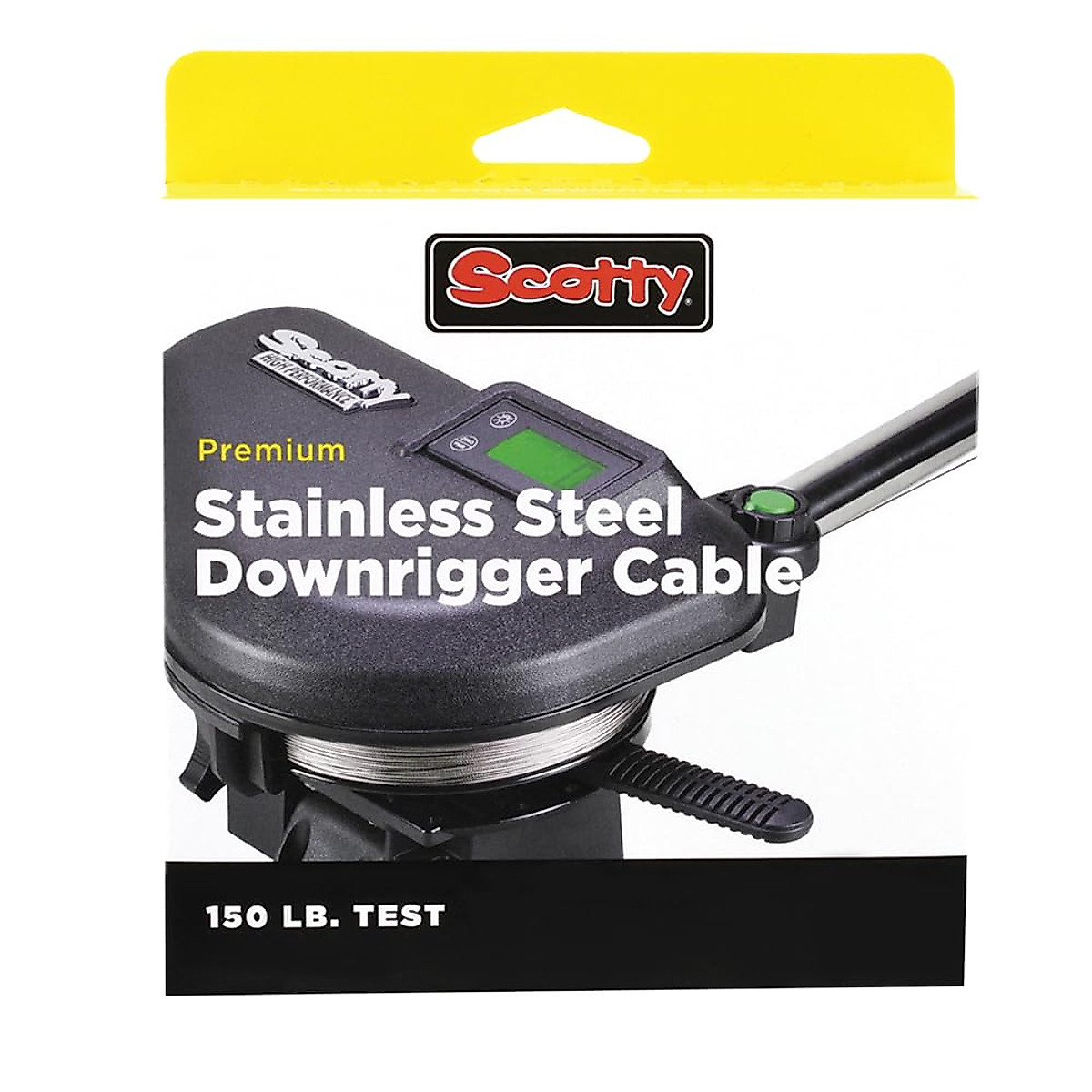 Scotty #1000K Premium Stainless Steel Replacement Downrigger Cable with Kit (200 Feet),BLACK,Small
