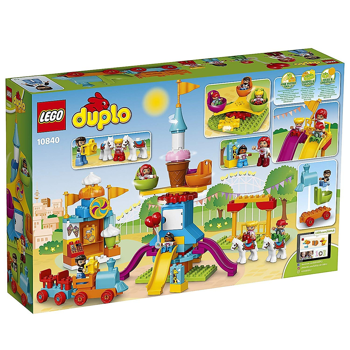 LEGO DUPLO Town Big Fair 10840 Role Play and Learning Building Blocks Set for Toddlers Including a Ferris Wheel, Carousel, and Amusement Park (106 pieces)