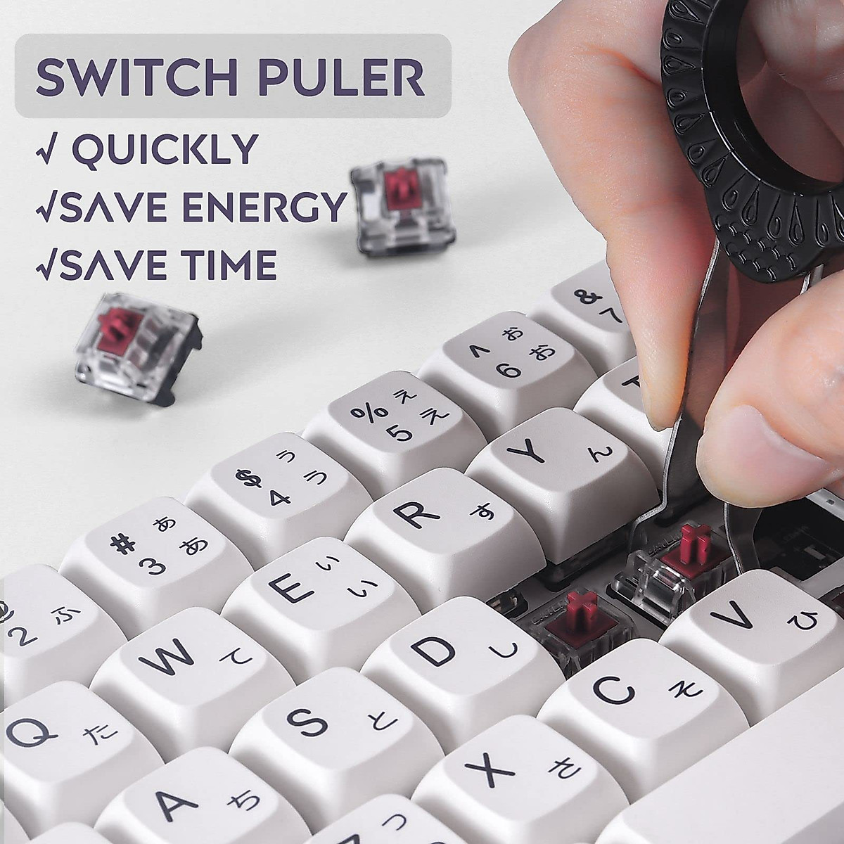 Byhoo Keycap Puller and Switch Puller, Universal Keyboard Switch Puller, Stainless Keycap Remover, 2 in 1 Keycap and Switch Remover Tool for Mechanical Keyboard & Gaming Keyboard