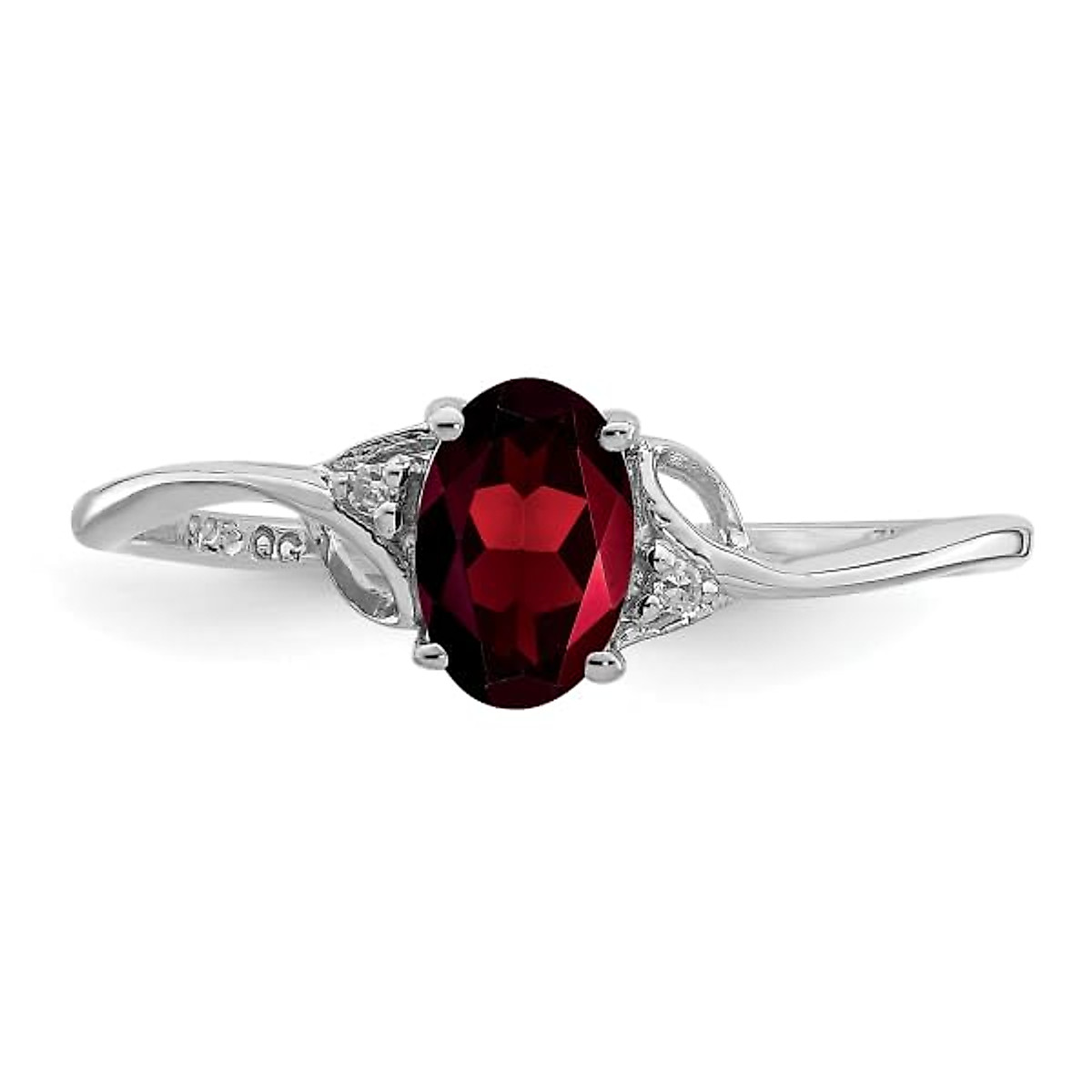 IceCarats 925 Sterling Silver Diamond Red Garnet Oval Ring Gemstone Band Size 8