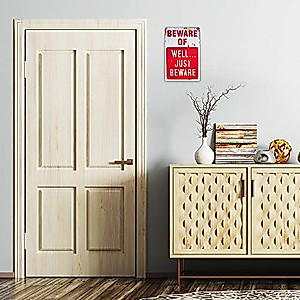 Halloween Decoration Halloween Signs Retro Chic Metal Signs for Outdoor Yard Signs or Indoor Halloween Decor Signs-No Trespassing We're Tired of Hiding The Bodies & Beware of Well Just Beware.