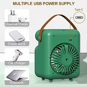 Portable Air Conditioner Fan, CEENFFO Personal Air Cooler 3-in-1 Mini Conditioner 3 Wind Speed, 3 Colors Desktop Air Conditioner with Handle for Home/Office/ Room/Outdoor