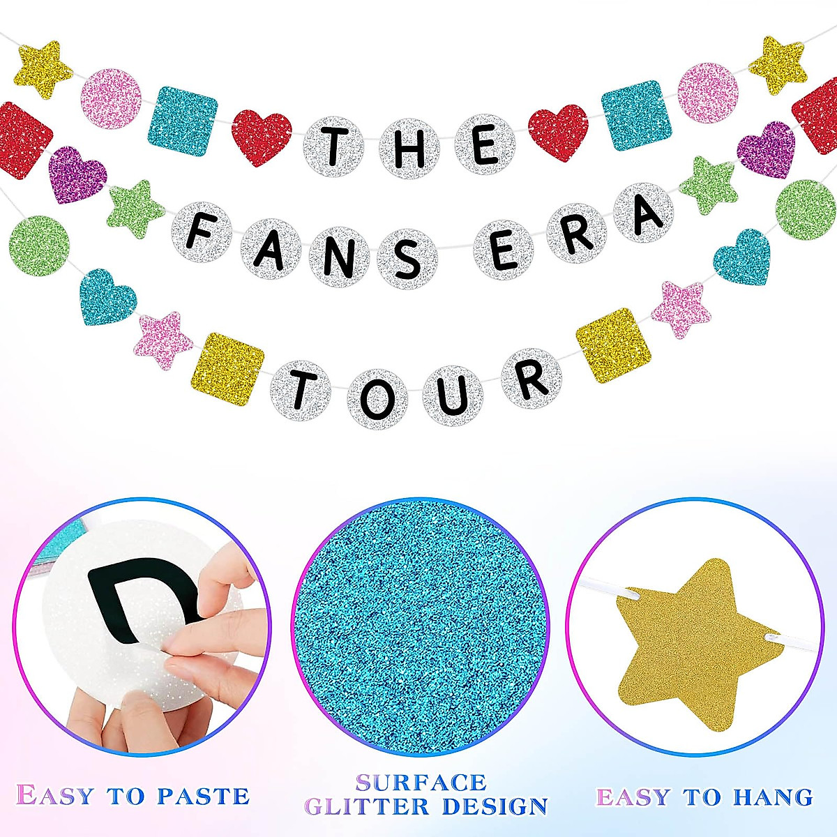 302PCS DIY Friendship Bracelet Birthday Banner Customizable 6.6ft Glitter Happy Birthday Sign for Celebrating Birthdays and Graduations Birth-Tay Era Tour Decorations