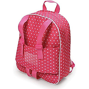 Badger Basket Toy Doll Travel Backpack Storage Bag for 18 inch Dolls - Pink/Star