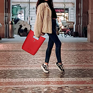 Felt Bible Cover, Bible Protective Carrying Case, Bible Tote, Bible Study Book Holder, Church Bible Carrier with Hollowed Cross Design and Bible Verse