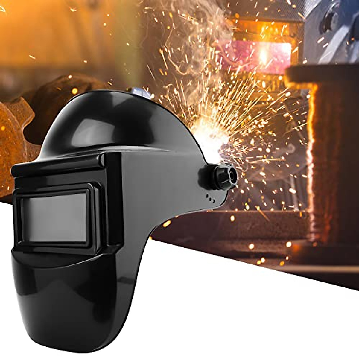 Welding Helmet Solar Auto Darkening Flat Flip Welding Half Helmet Grinding Welder Shield UV Infrared Protection for ARC MMA MAG TIG Plasma Cutting.