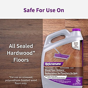 Rejuvenate Professional Wood Floor Restorer and Polish with Durable Finish Easy Mop On Application High Gloss Finish 128oz
