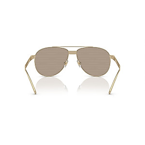 Versace Man Sunglasses Pale Gold Frame, Brown Tampo Lenses, 58MM
