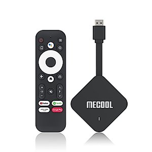 Mecool KD2 Google Certified Amlogic S905Y4 TV Stick Android 11 DDR4 4GB 32GB 2.4G/5G Dual WiFi YouTube 4K TV Box BT 5.0, Black
