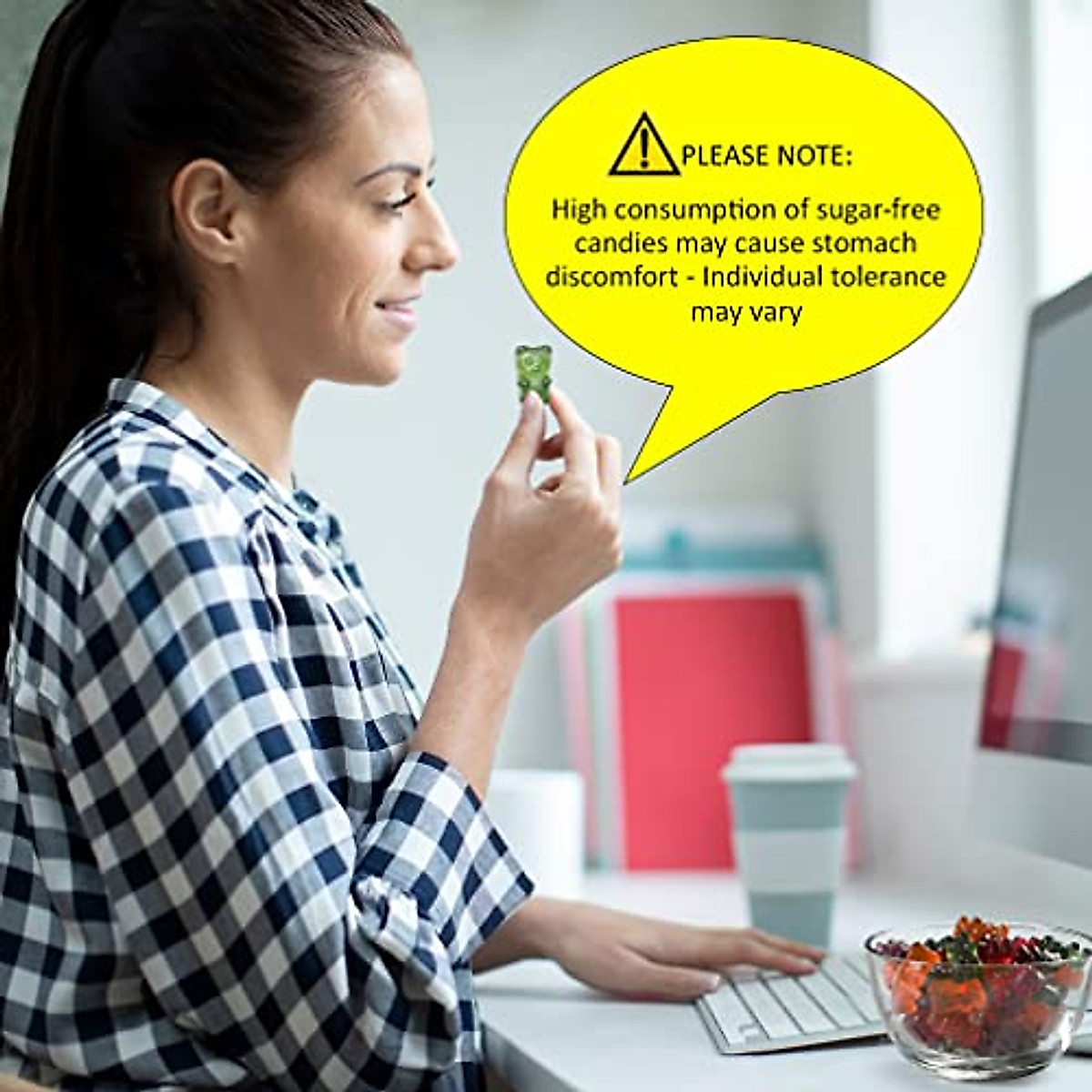 Sugar-Free Gummy Bears Keto Candy - Assorted Fruit Flavors Keto Snacks - Vegan Gummy Bears, Gluten-Free, Low Carb, Keto-Friendly, Sugar-Free Gummies - Bulk 2 LB