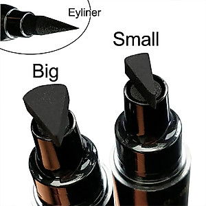 TUKEFEV Eyeliner Stamp 2 Pack Eyeline Black Pencil Eye Liner Impermeable Waterproof Smudge Proof Eyeliner Liquid for Women