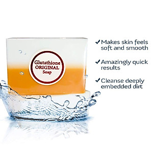 Glutathione & Kojic Acid Original Soap, Evens Skin Tone and Leaves Your Skin Smooth and Moisturized (5 Bars, 120 Grams per Bar)