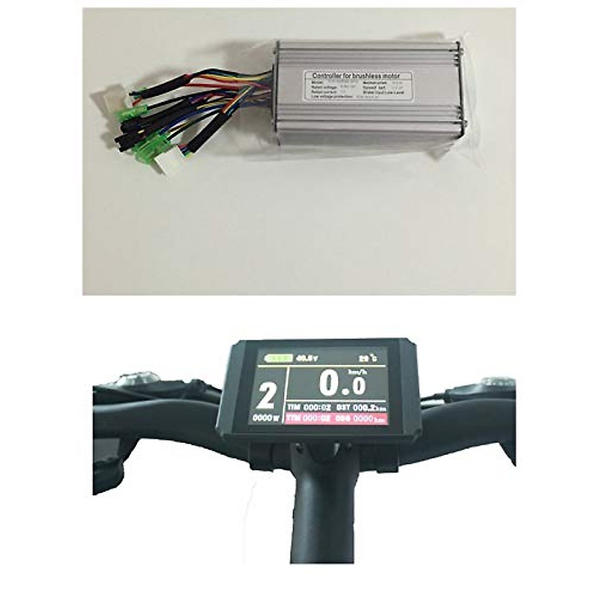 NBPower 36V/48V 500W 22A Brushless DC Motor Controller Ebike Controller +KT-LCD8H Color Display One Set，Used for 500W Ebike Kit.