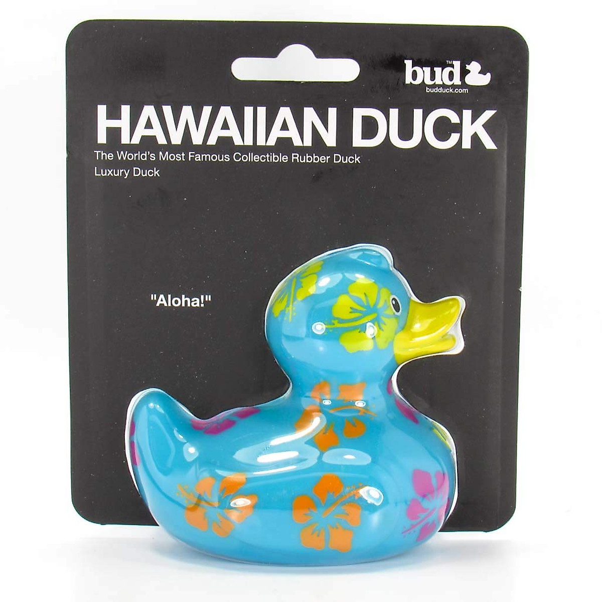 Hawaiian Rubber Duck by Bud Ducks | Elegant Gift Ready Packaging - "Aloha" | Child Safe | Collectable