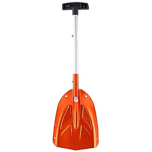 Winter Snow Ice Shovel with Telescopic Skidproof Handle Aluminum Alloy Winter Snow Ice Shovel Outdoor Kit Tool Orange