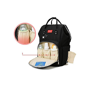 OMGA Mummy Mickey Mouse Diaper Bag Oxford Stylish Nappy Bags With Multi-Function for Baby (pink)