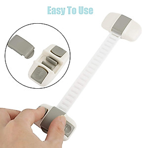 Child Safety Locks, Adjustable S Latches to Cabinets, Drawers, Cupboard, Oven, Fridge, Closet, Seat, Door, Window, No Tools or Drilling Required (Green)