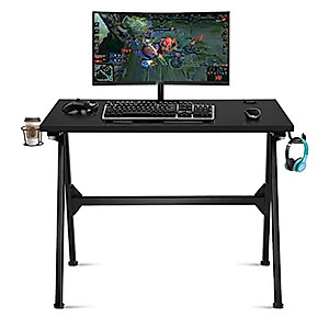 CZDYUF Computer Desk Home Office Computer Desk with Cup Holder and Headphone Hook Office Desk