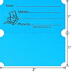 200 Tacticai Blue Raffle Tickets (8 Colors Available), Double Roll, 2" x 2" Ticket for Events, Entry, Class Reward, Fundraiser & Prizes
