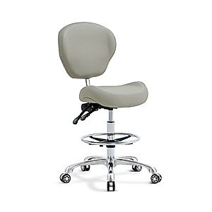 Kastele Ergonomic Home Office Desk Chair - Swivel Adjustable Comfortable Task Chair with Lumbar Support, Foot Ring and Rolling casters for managerial, Executive, Drafting,Computer, Grey