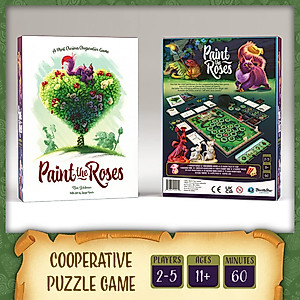 North Star Games - Paint The Roses Board Game - Alice in Wonderland Strategy Puzzle Board Game - 2 to 5 Players - Average Playtime 60 Minutes