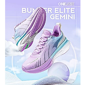 O-Resilio Max Cushioning Running Shoes for Men & Women Wide Cushioned Lightweight Athletic Supportive Road Running Shoes with Arch Support Light Purple Size US Men 12