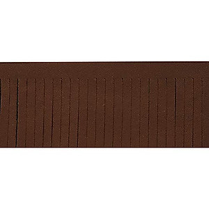 Trims by the Yard 2" Premium Vegan Leather Fringe Trim | Brown | (5 yard cut)