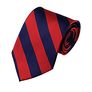 NYFASHION101 Men's 3.5" Regular College Stripe Woven Tie, DS Navy/Red