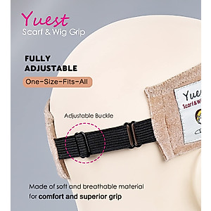 Yuest Wig Grip Band - Lace Front Wig Headband for Secure, Non-Slip Grip and Keeping Wigs in Place - Velvet No-Slip Wig Gripper Accessory for Women, Beige, 2 Pack