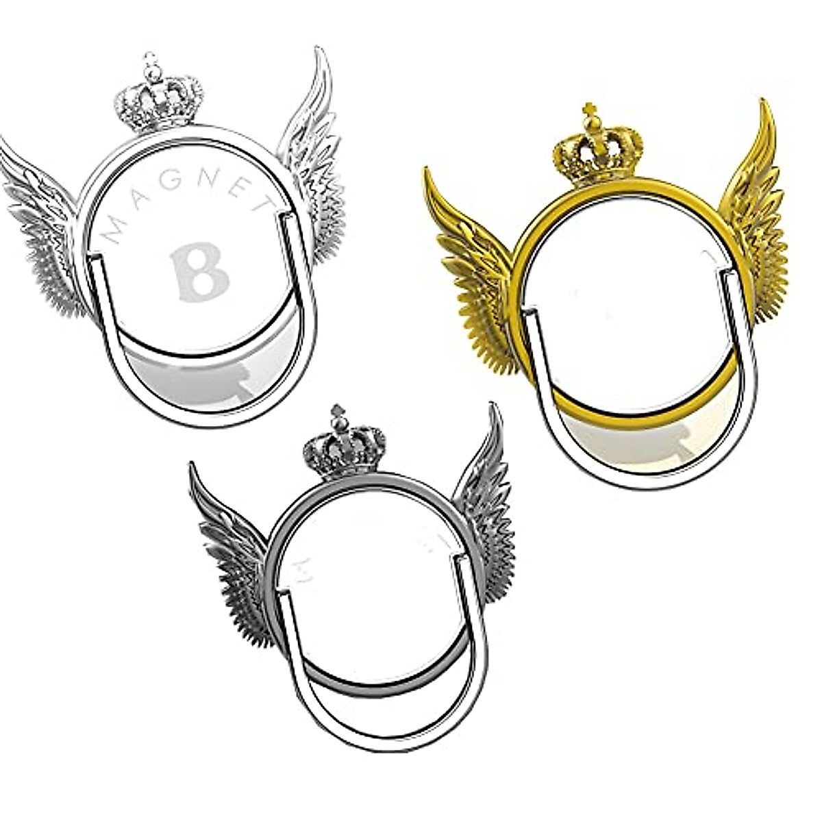 Bzybel 3pcs Angel Feathers Pattern Cell Phone Ring Holder Electronics Ring Holder Stand Finger Ring Kickstand Compatible Various Mobile Phones or Phone case Electronic Accessories